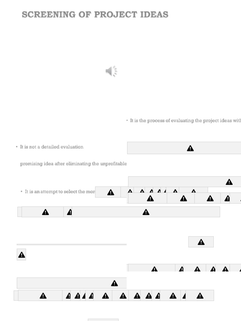 4.2 Screening of Project Ideas | PDF | Risk | Entrepreneurship