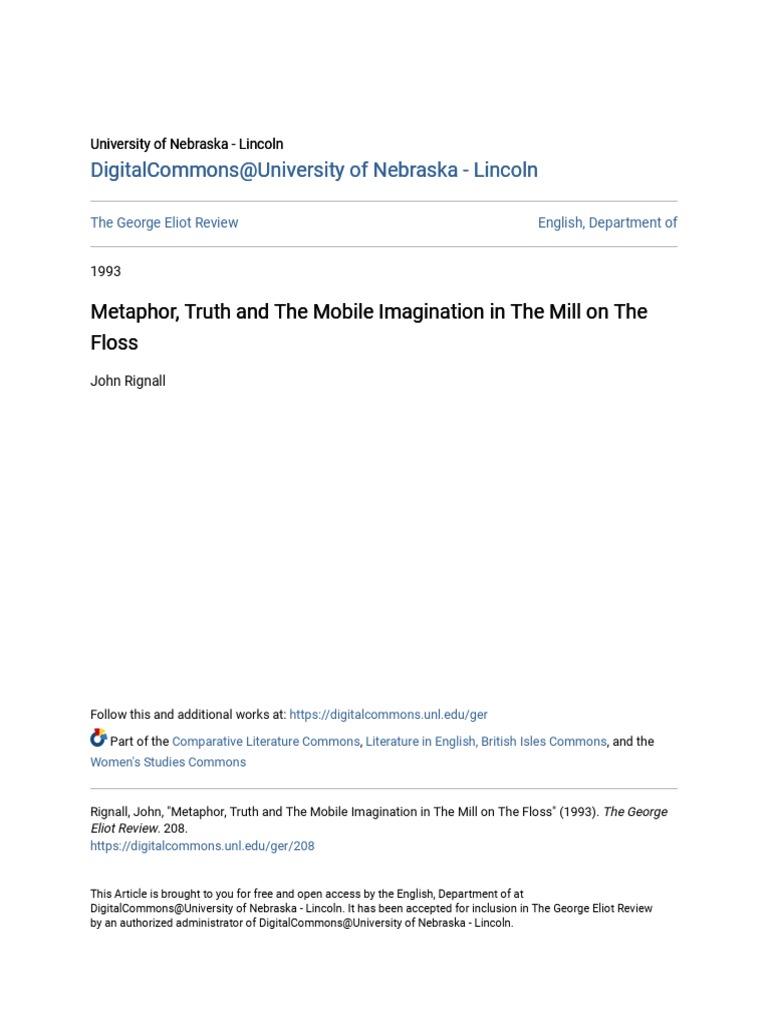 Metaphor Truth and The Mobile Imagination in The Mill On The Flo | PDF ...