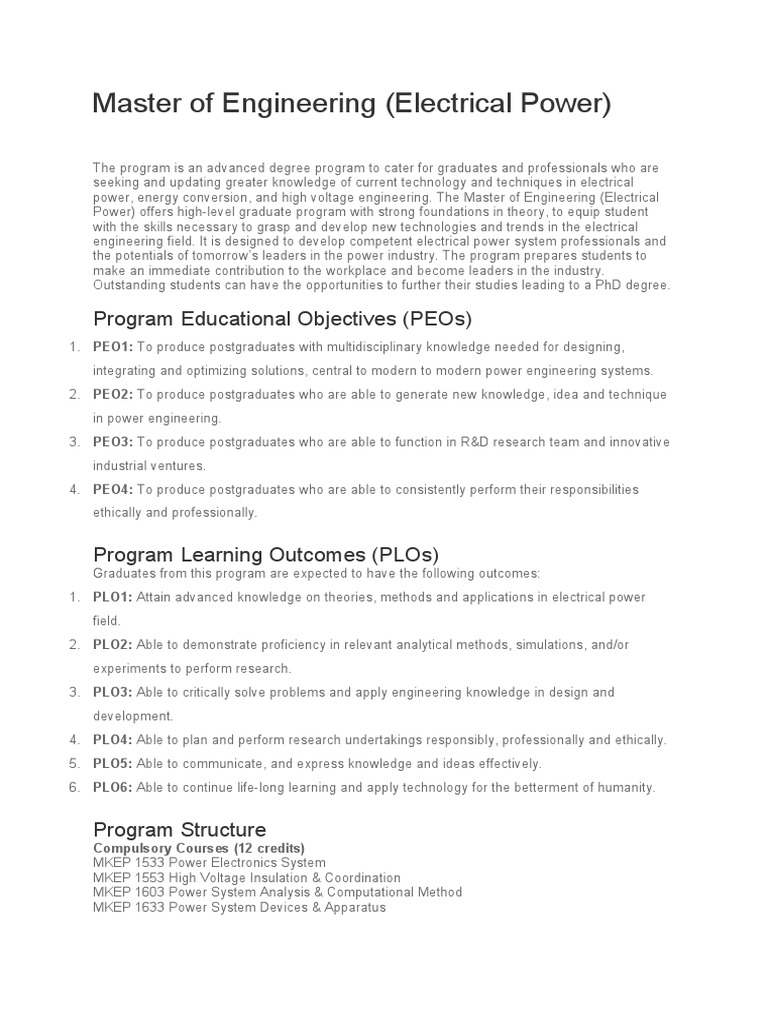 UTM Master of Engineering | PDF | Engineering | Postgraduate Education