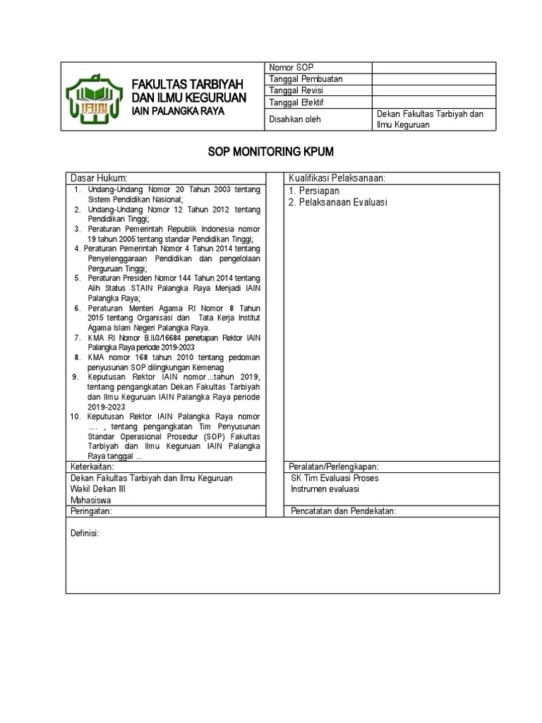 Sop Monitoring Kpum.. | PDF