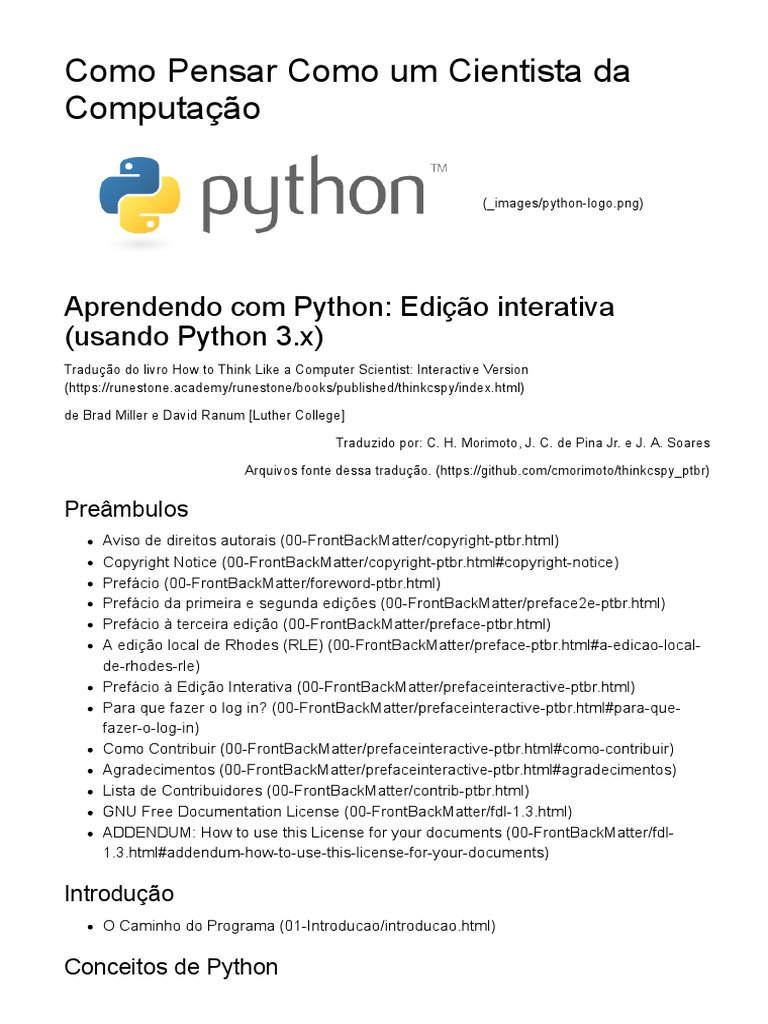 Como Pensar Como Um Cientista Da Computação Como Pensar Como Um Cientista Da Computação 