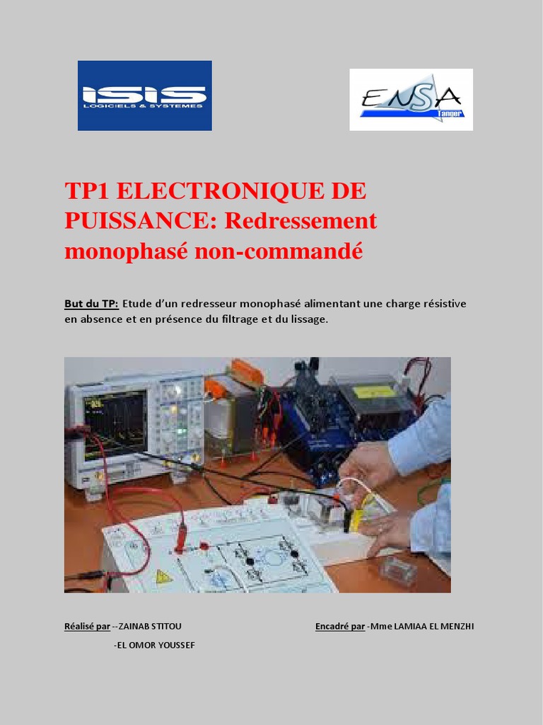 Redressement Monophasé: Filtrage et Lissage | PDF | Redresseur | Biens ...