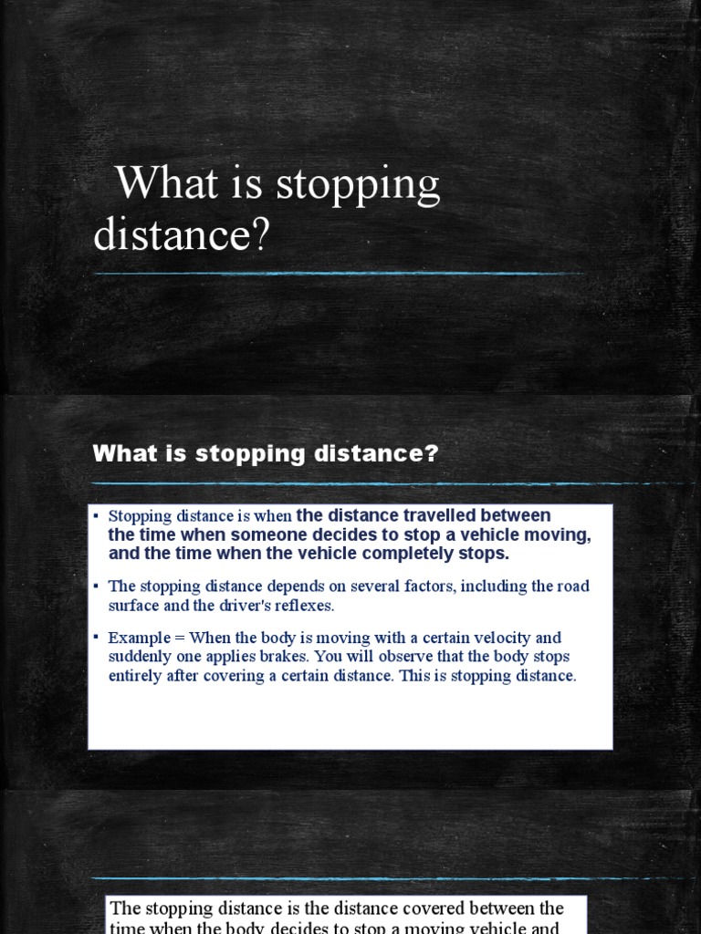 What Is Stopping Distance | PDF