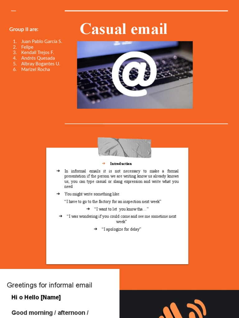 Casual Email: Group II Are | PDF