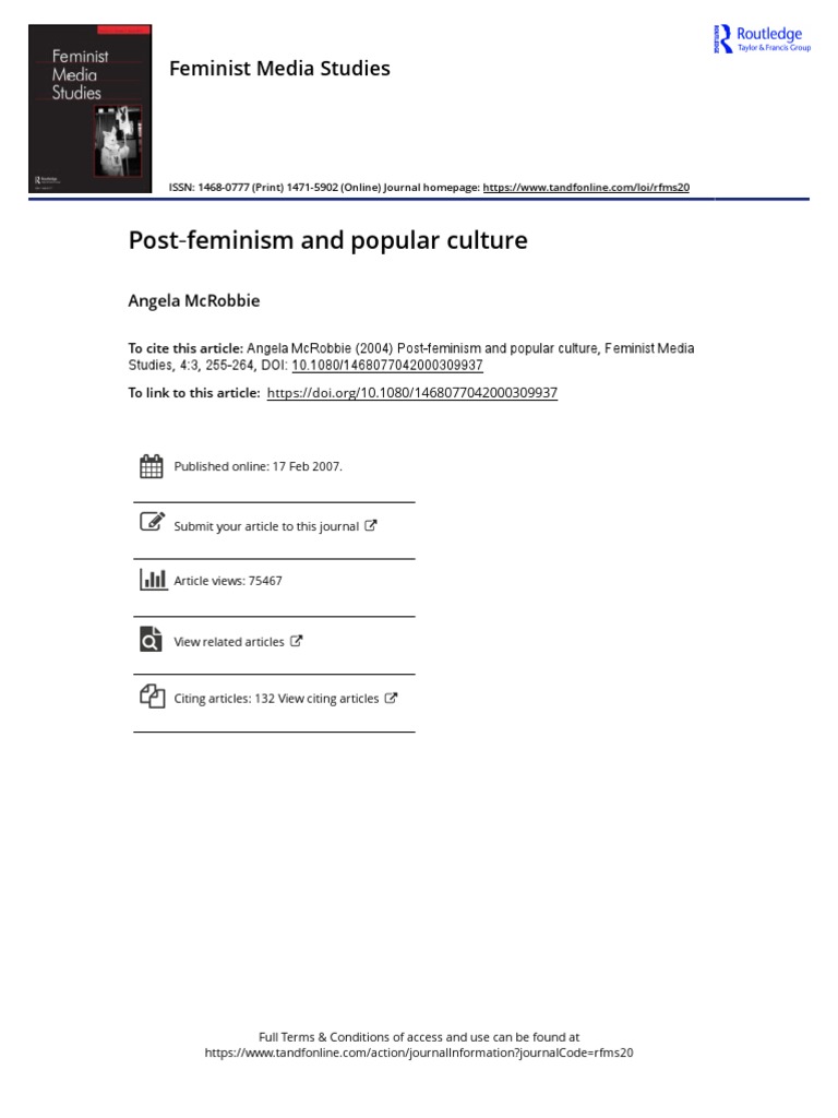Post Feminism and Popular Culture | PDF | Feminism | Gender Studies
