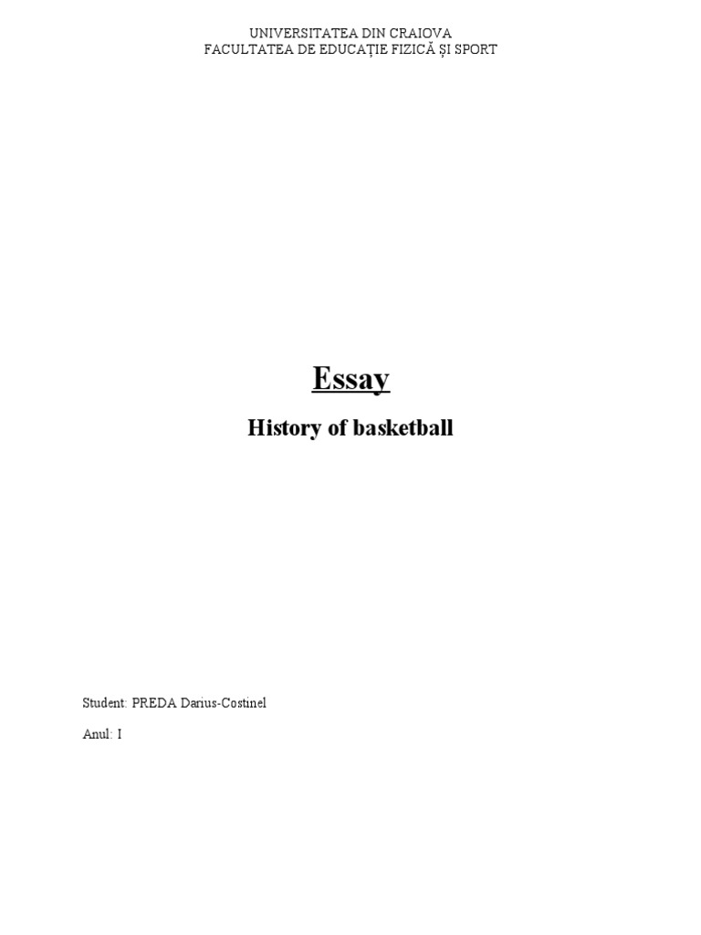 History of Basketball Essay | PDF | Leisure | Teams