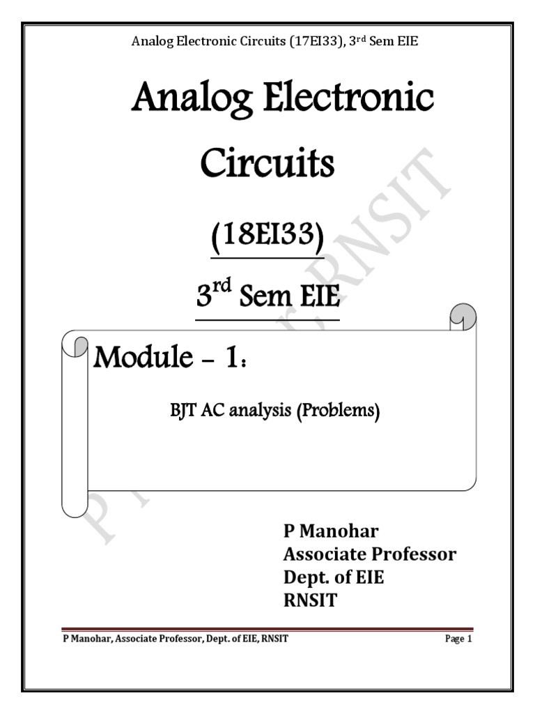 AEC Mod 2 (Problems) | PDF | Bipolar Junction Transistor | Amplifier