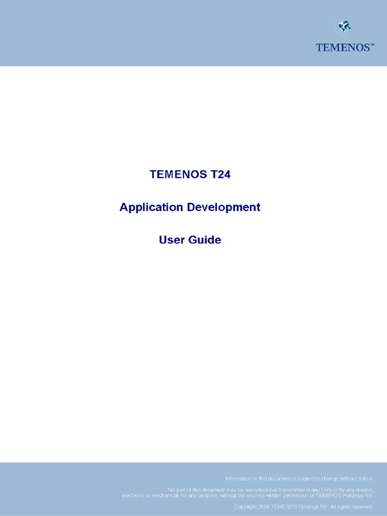 TEMENOS T24. Application Development. User Guide - PDF | PDF