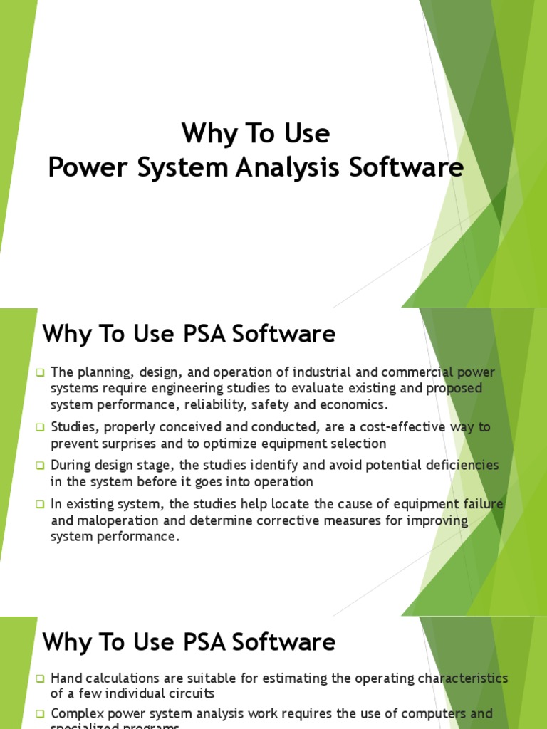 Why To Use Power System Analysis Software | PDF | Electrical ...