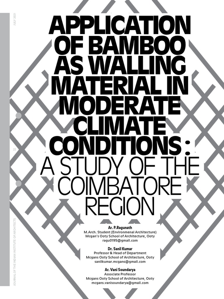 V. Application of Bamboo As Walling Material | PDF | Bamboo | Building ...