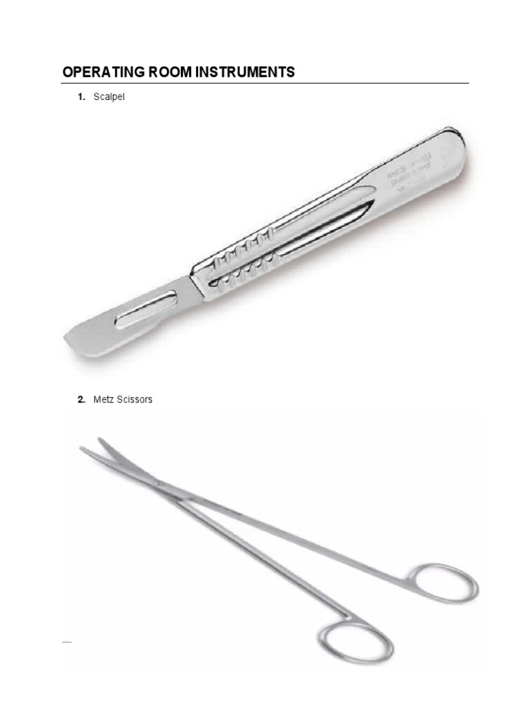 Operating Room Instruments: 1. Scalpel | PDF
