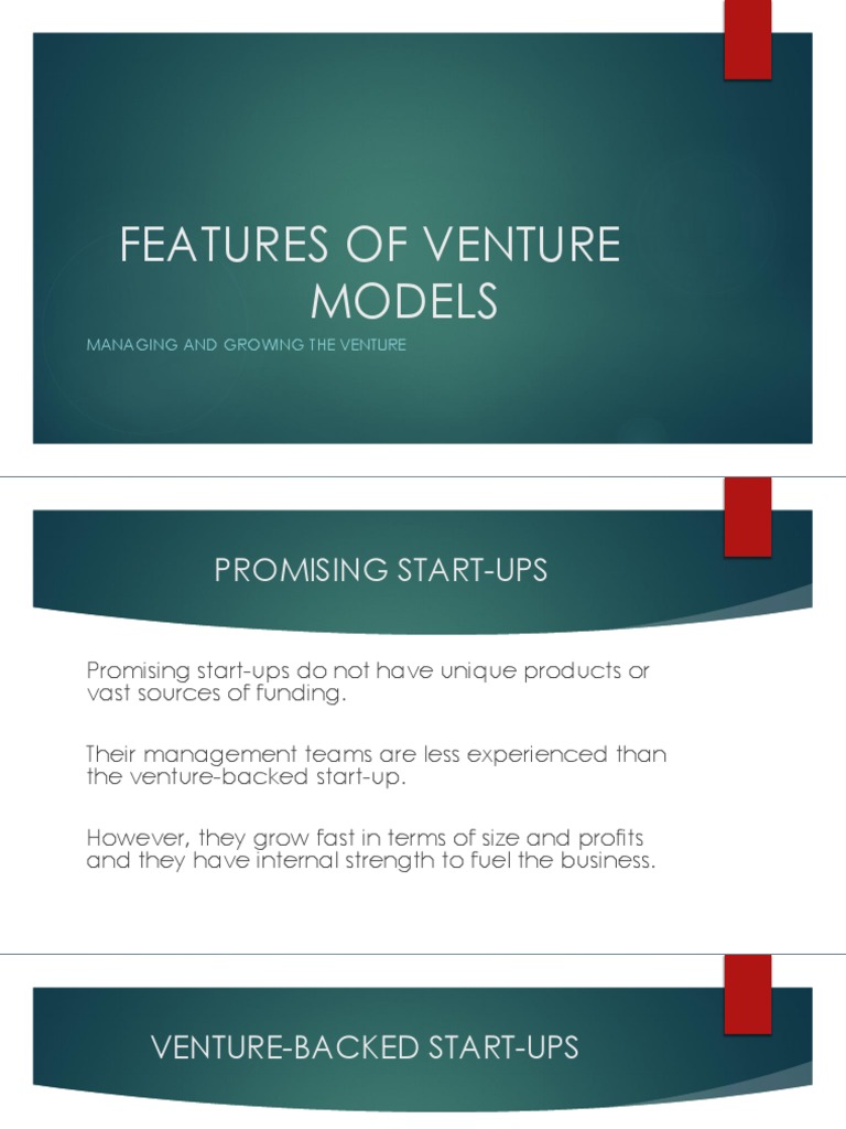 Features of Venture Models | PDF