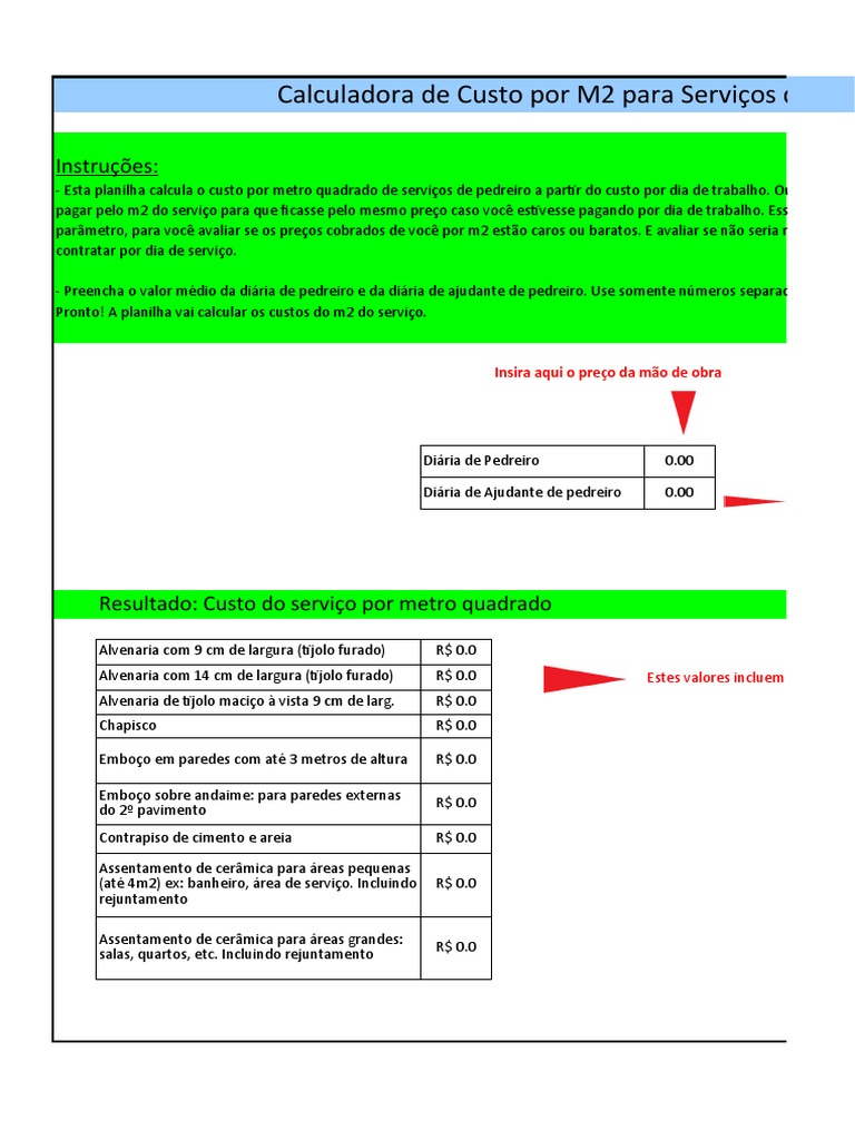 Planilha de Custo Por M | PDF