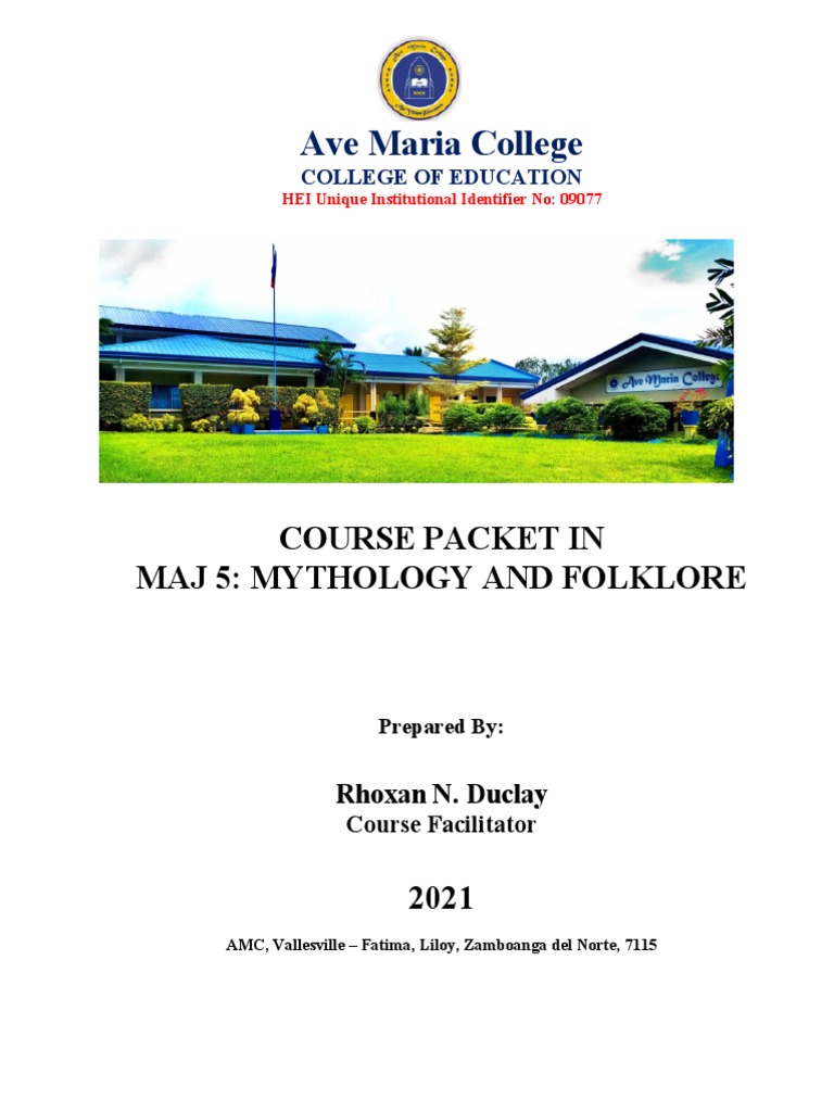Mythology and Folklore Course Packet | PDF | Greek Mythology | Sigmund ...