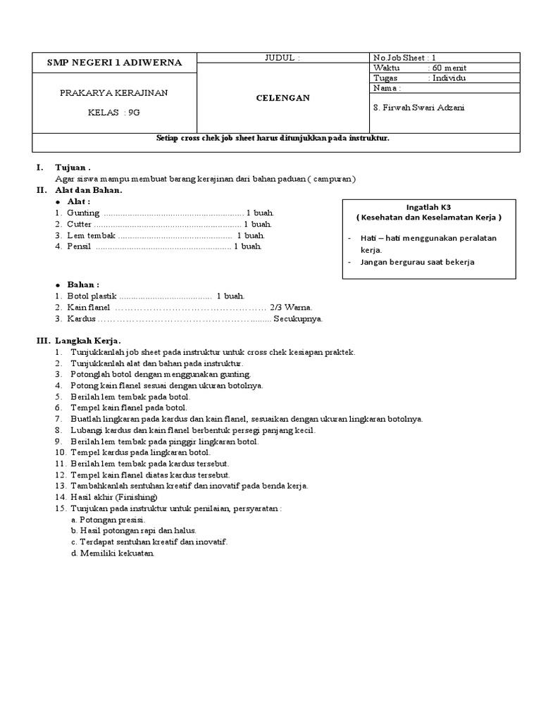 Jobsheet Job 1 (Iwa) | PDF
