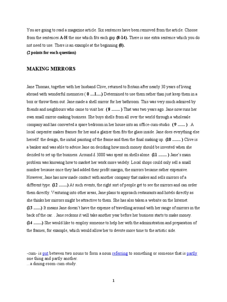 You Are Going To Read A Magazine Article-1 | PDF