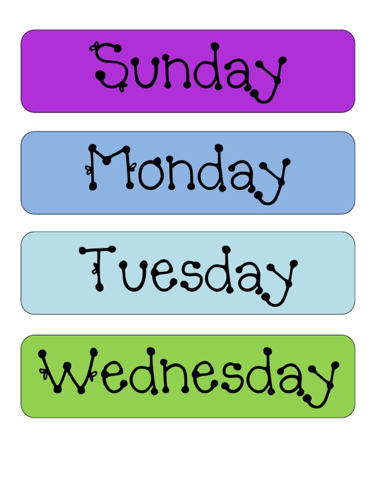 Days of The Week | PDF