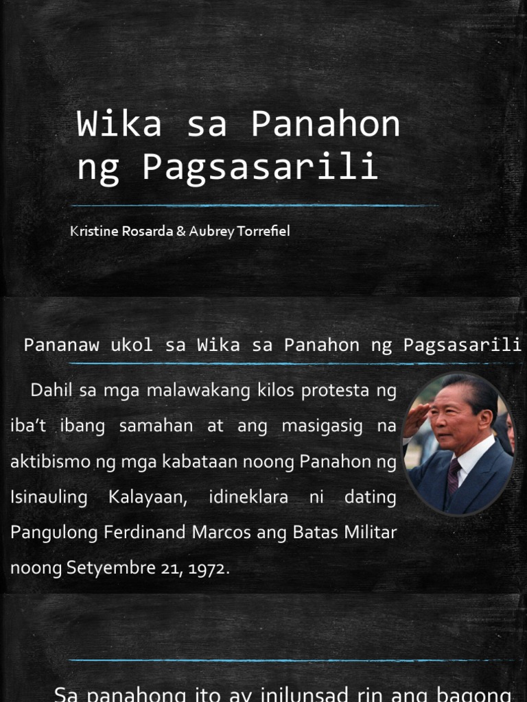 Wika Sa Panahon NG Pagsasarili | PDF