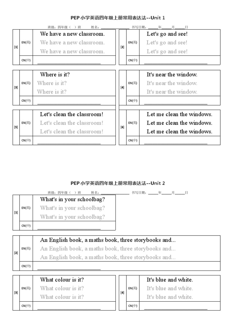 PEP Primary School Grade 4 - Useful Expressions | PDF