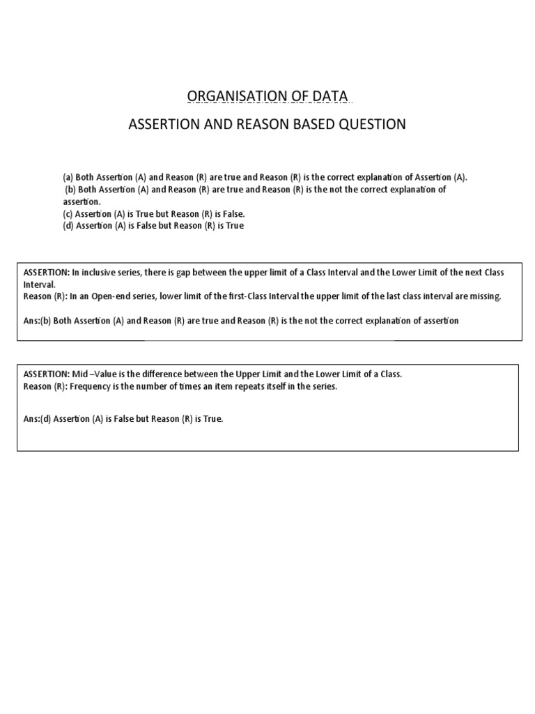 Organisation of Data Assertion Reason Based 1 | PDF