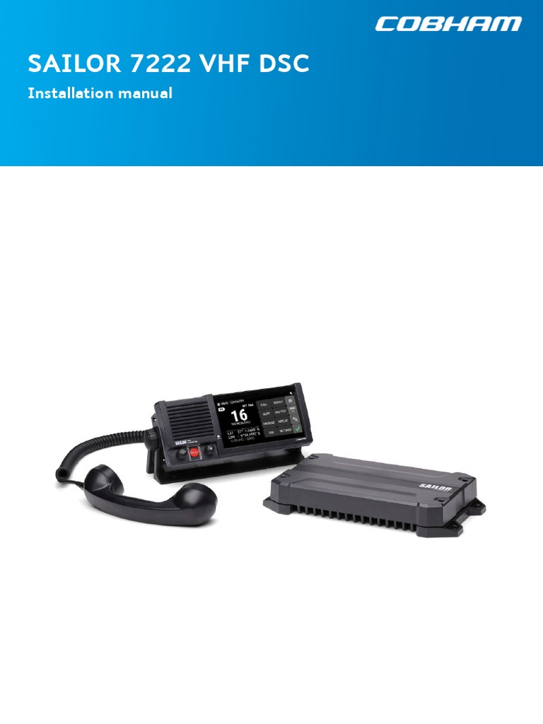 Sailor VHF 7222 Installition Manual | PDF | Information And ...