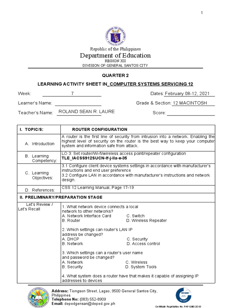 Learning Activity Sheets (LAS) | Descargar gratis PDF | Computer ...