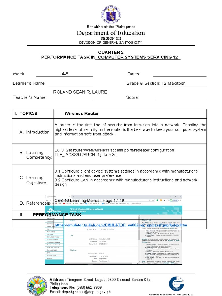 Wireless Router Performance Task | PDF | Wi Fi | Computer Network
