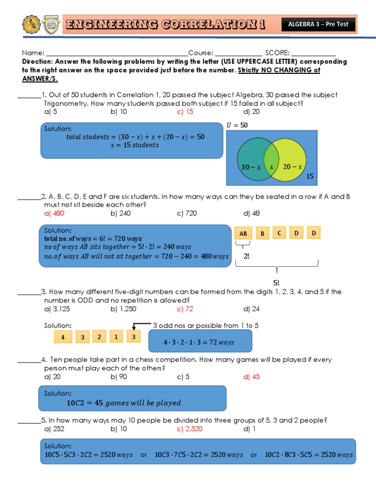 Algebra 3 - SOL - Rev1 | PDF