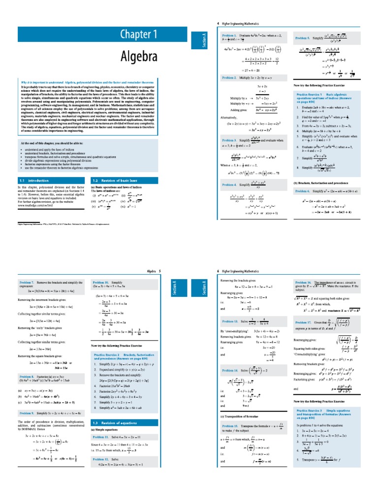 Algebra Study Guide | PDF