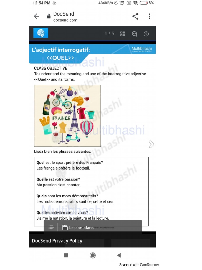 L'adjectif Interrogatif (Quel) | PDF