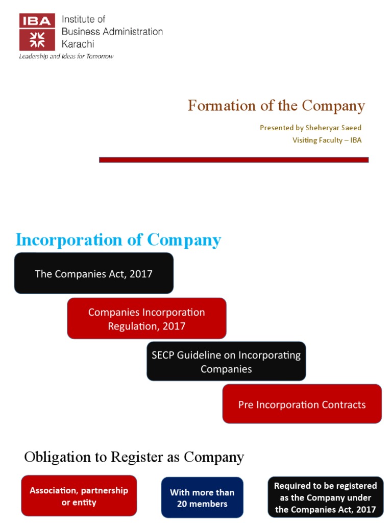 Chapter 3 - Formation of The Company | PDF | Companies | Partnership