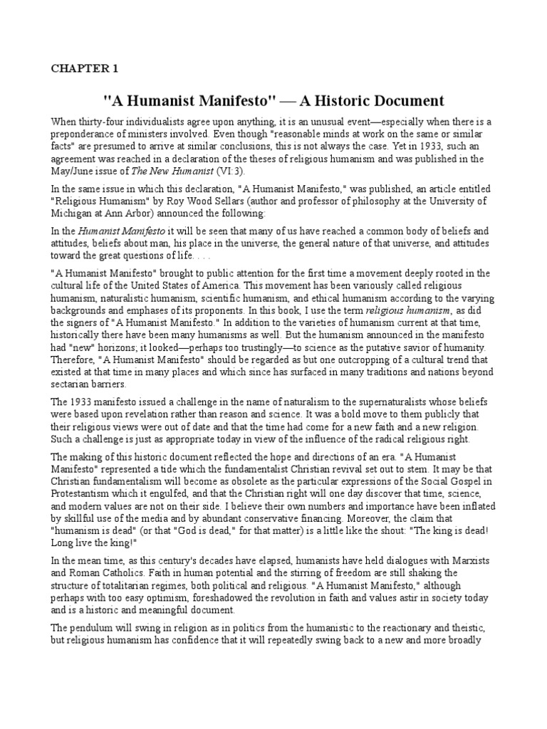 Humanist Manifesto | PDF | Humanism | Christian Fundamentalism