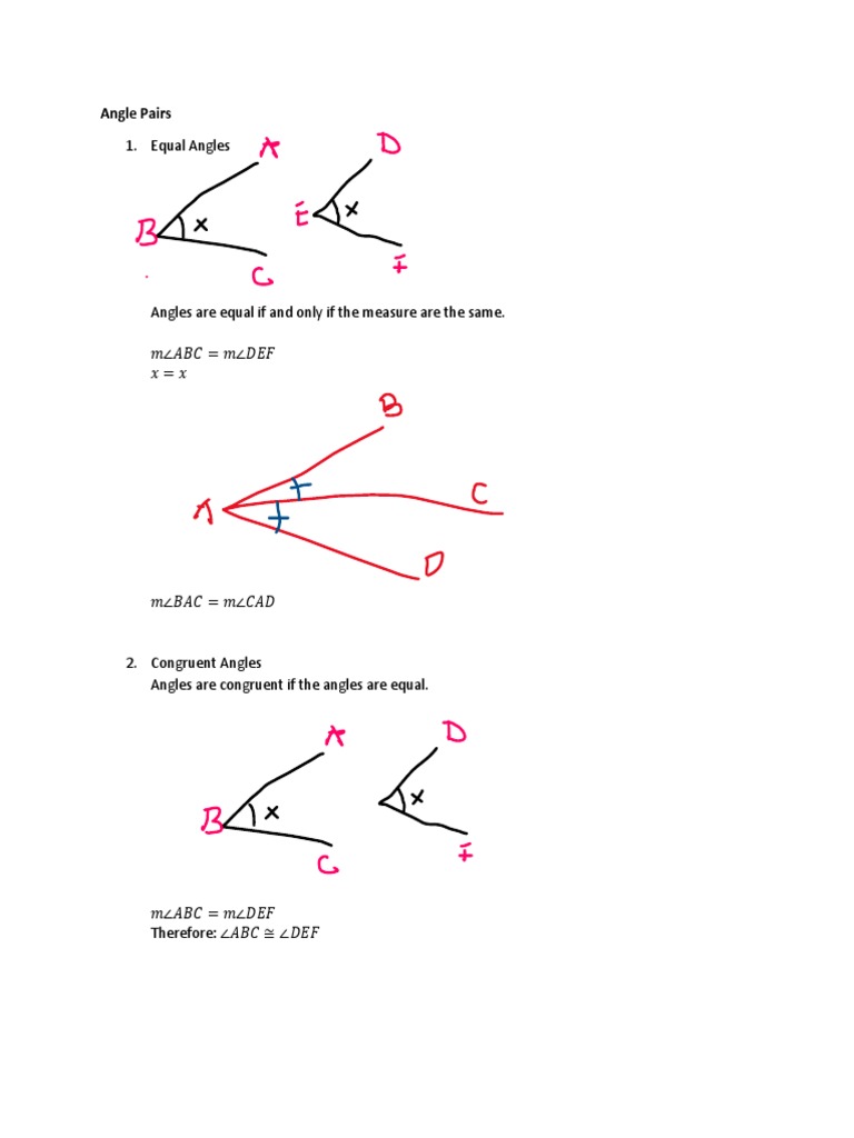 Understanding Equal Angles | PDF