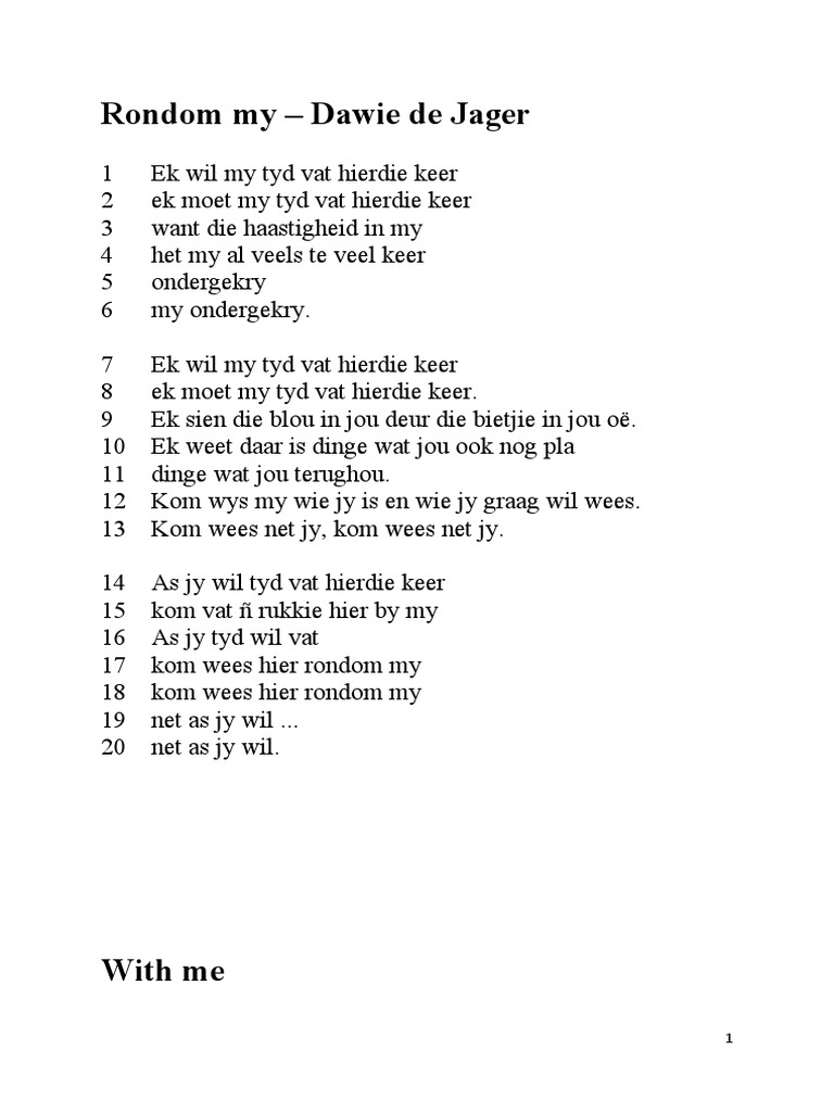 GEDIG 1 Rondom My 1 | PDF