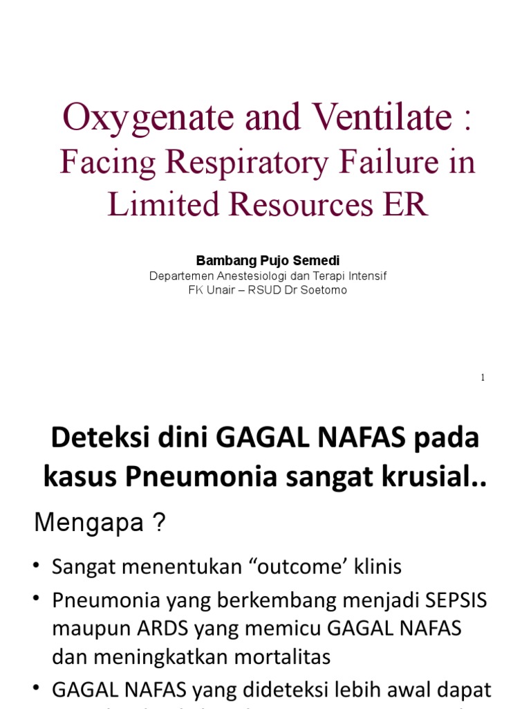 Oxygenate and Ventilate - DR BPS | PDF