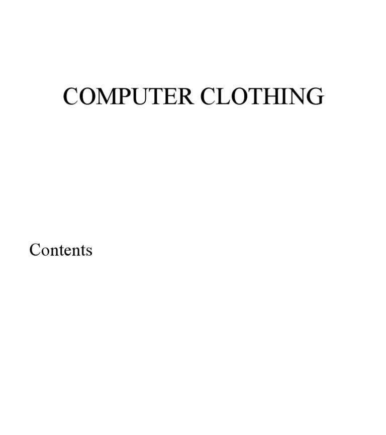 Computer Clothing | PDF
