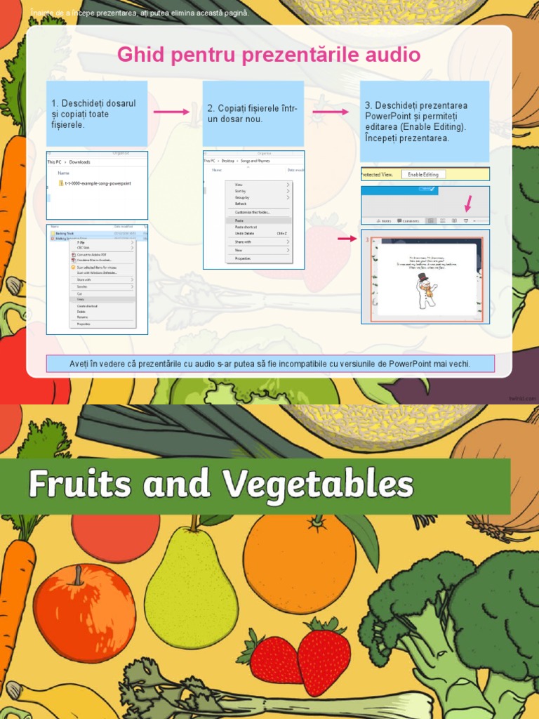 Fructe Si Legume Engleza Powerpoint Audio | PDF