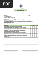 Cot Observation Rating Sheet | PDF | Curriculum | Learning