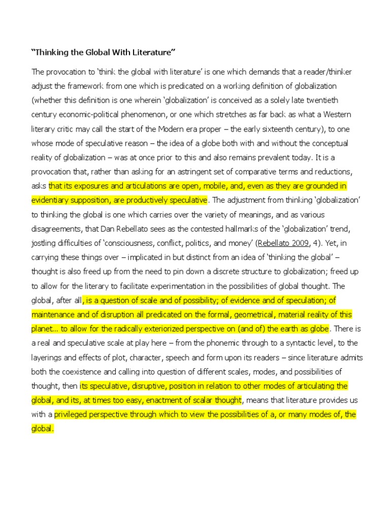 Exploring Global Perspectives in Literature | PDF | Thought | Globalization
