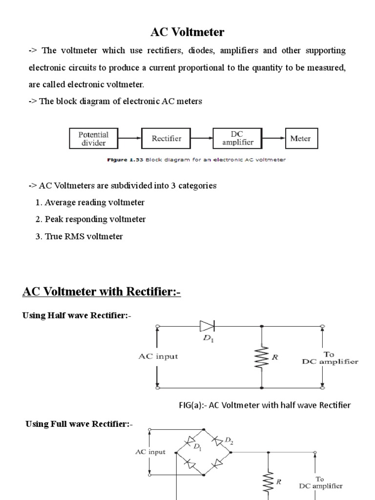 Ac Voltmeter Ohmmeter Pdf Rectifier Amplifier