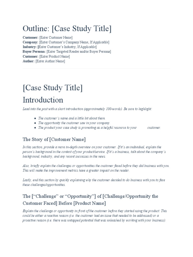 Case Study Outline | PDF