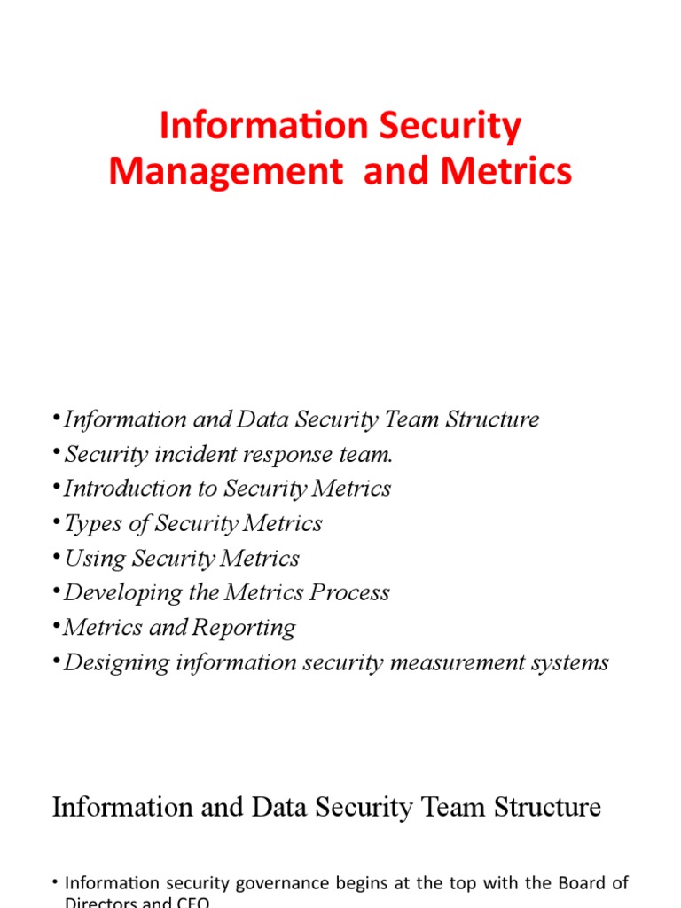 Information Security Management and Metrics | PDF | Information ...