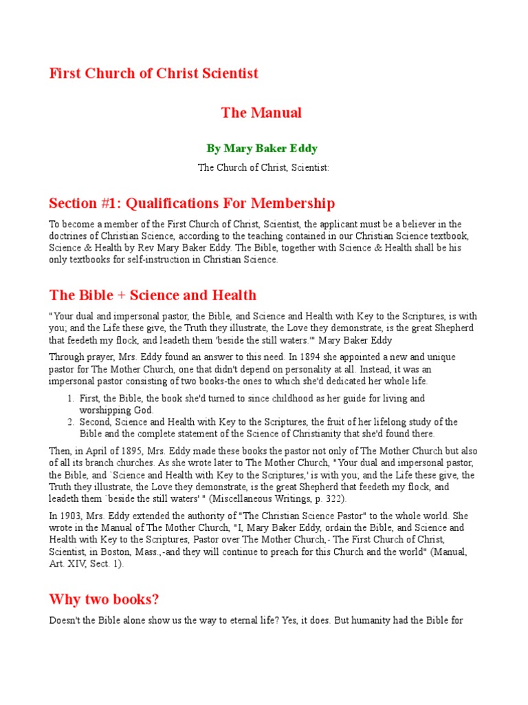 First Church of Christ Scientist | PDF | Christian Church | Churches Of ...