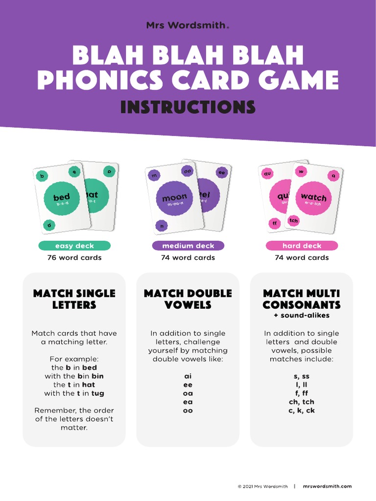 Blah Blah Blah Instructions | PDF