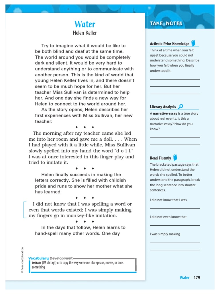 Water by Helen Keller 5 9 | PDF | Helen Keller
