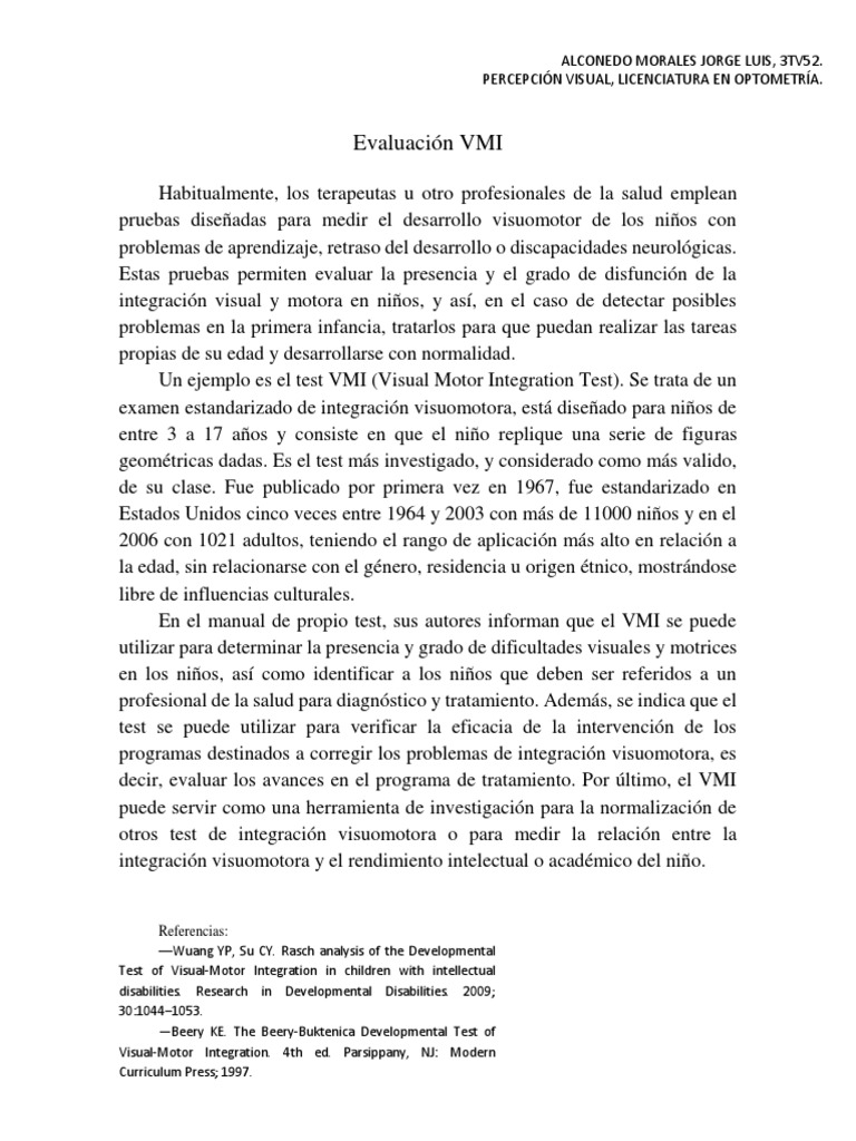 Test VMI | PDF | Medicina CLINICA | Cognición