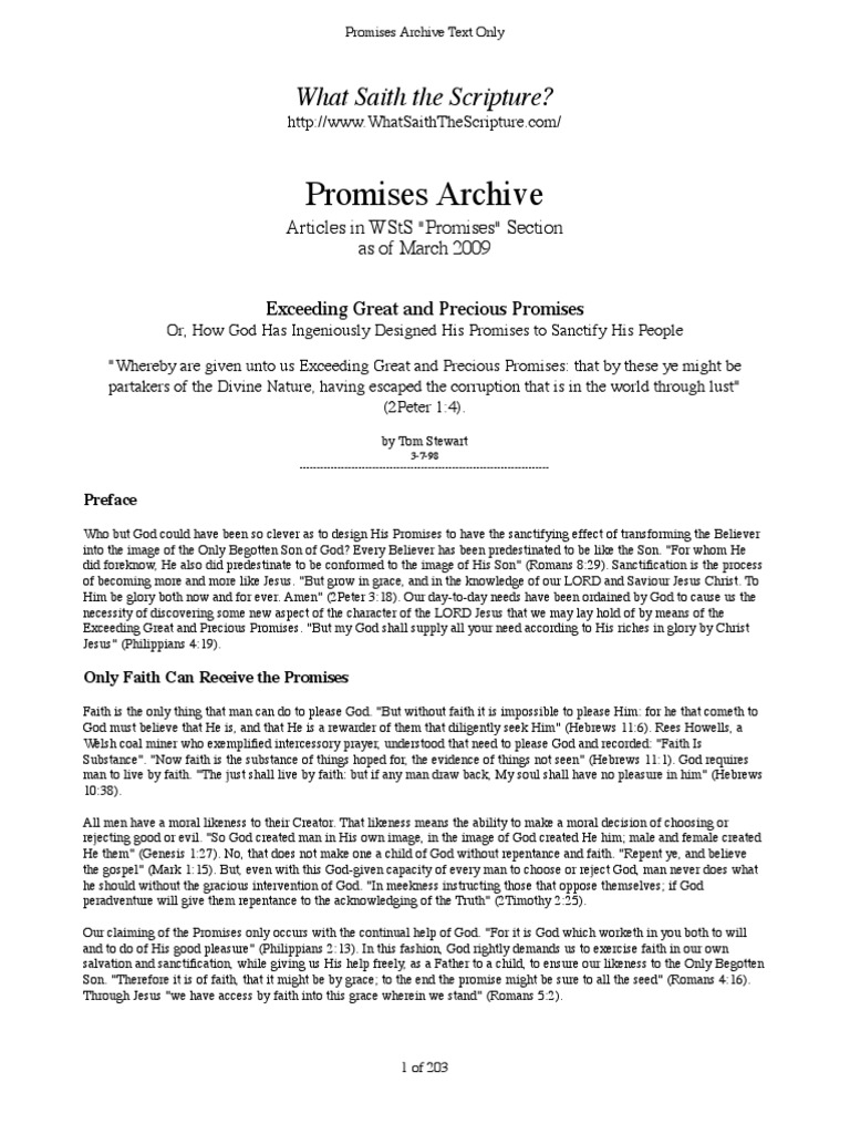 Promises Archive Text Download Free Pdf Sanctification Grace In