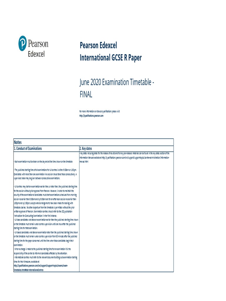 Pearson Edexcel International GCSE R Paper: June 2020 Examination ...