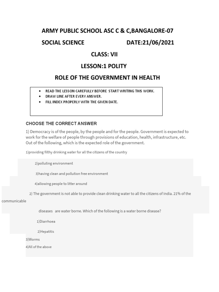 Role of Government in Health Notes | PDF | Health Care | Hospital