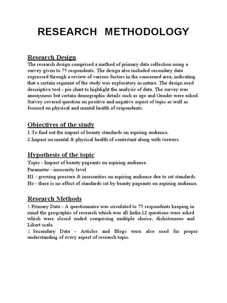 Impact of Beauty Contest On Aspiring Audience | PDF | Survey ...